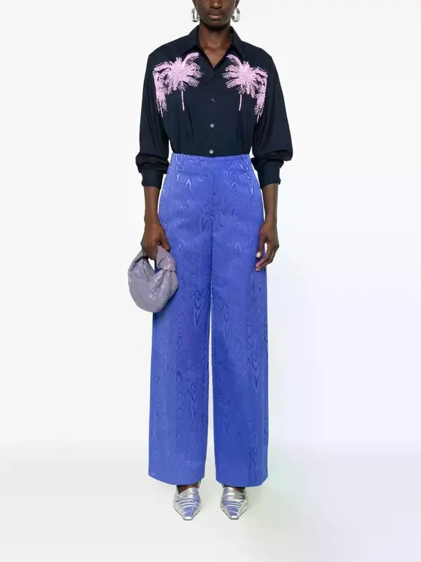 FORTE_FORTE Moiré Straight-leg Tailored Trousers