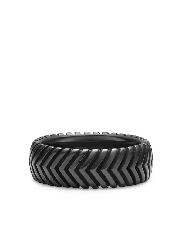 David Yurman Chevron Band Ring - Black