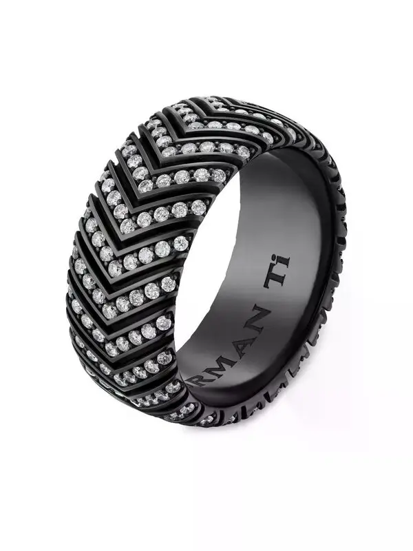 David Yurman Chevron Band Ring - Black