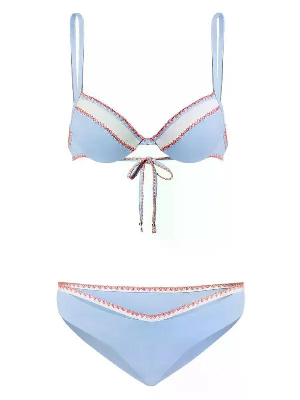 TWINSET Whipstitch-trimmed Bikini Set - Blue
