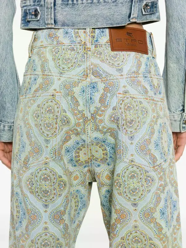 Etro Paisley-print Straight-leg Jeans