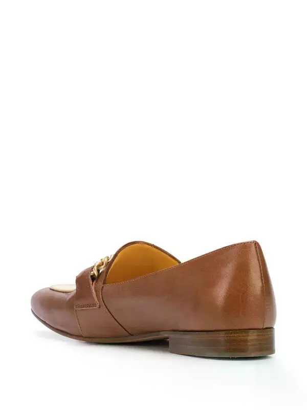 MADISON MAISON Gioia Flat Loafers With Chain Detailing - Brown