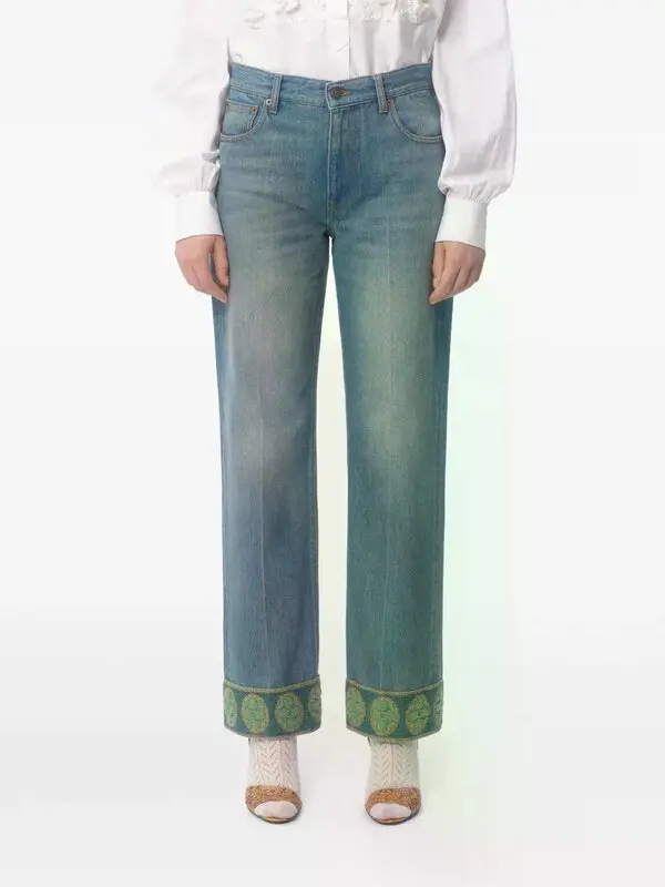Valentino Garavani Jacquard Trim Jeans