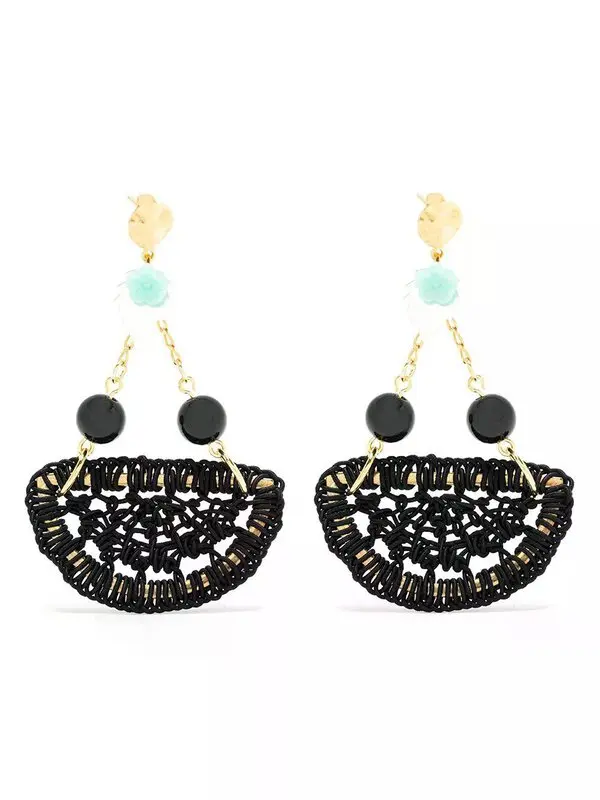 AMIR SLAMA Crochet Earrings - Black
