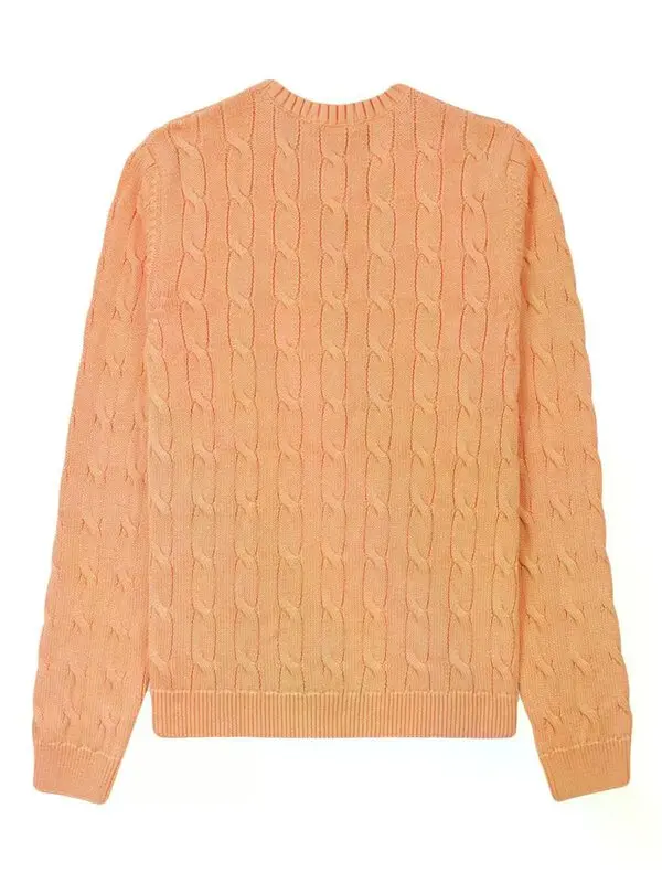 SPORTY & RICH Embroidered Cable Knit Jumper