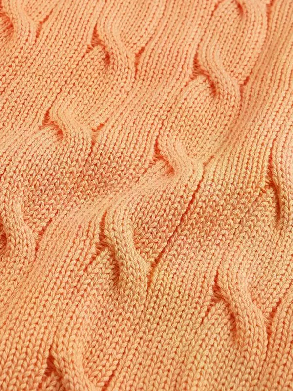 SPORTY & RICH Embroidered Cable Knit Jumper