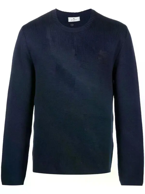 Etro Crew-neck Virgin Wool Pullover - Blue