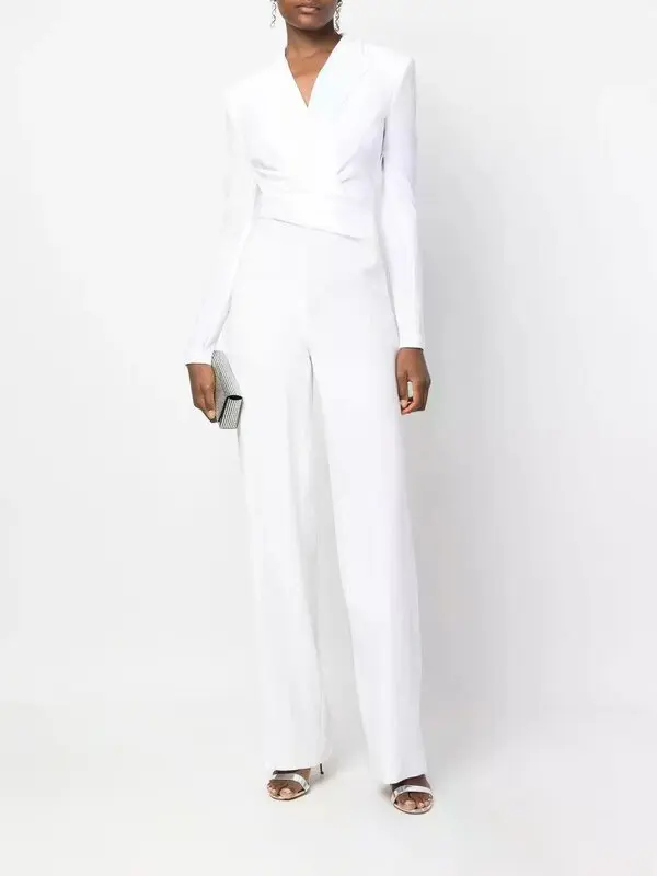 Talbot Runhof Long-sleeve Wrap-design Jumpsuit