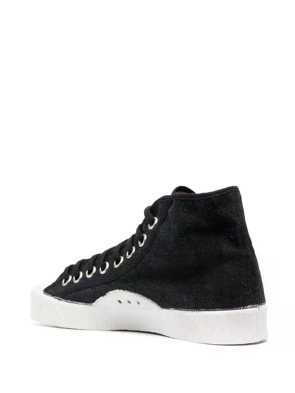SPALWART Distressed Finish High Top Sneakers