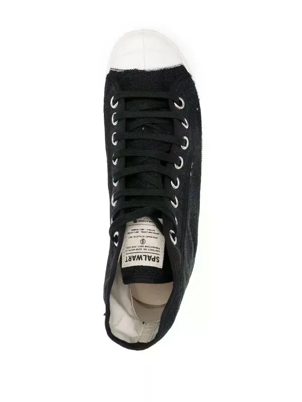 SPALWART Distressed Finish High Top Sneakers