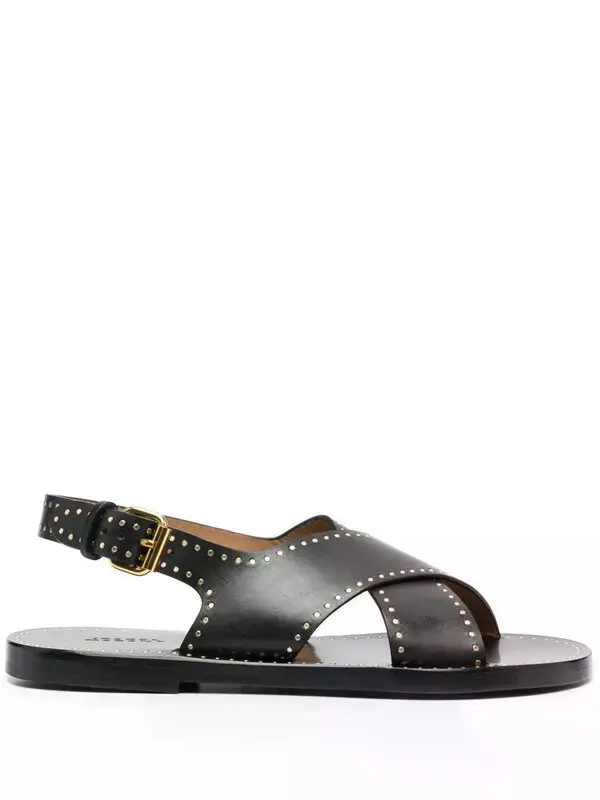 Isabel Marant Étoile Jane Studded Crossover-strap Leather Sandals - Black