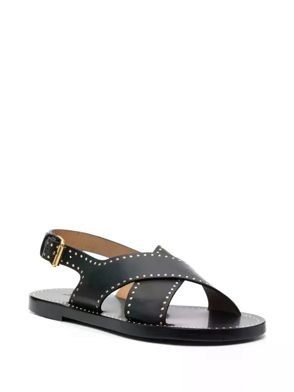 Isabel Marant Étoile Jane Studded Crossover-strap Leather Sandals - Black