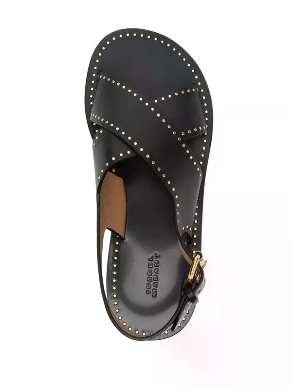 Isabel Marant Étoile Jane Studded Crossover-strap Leather Sandals - Black