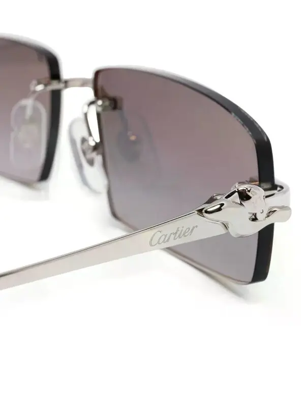 Cartier Panthère De Rimless Sunglasses - Silver