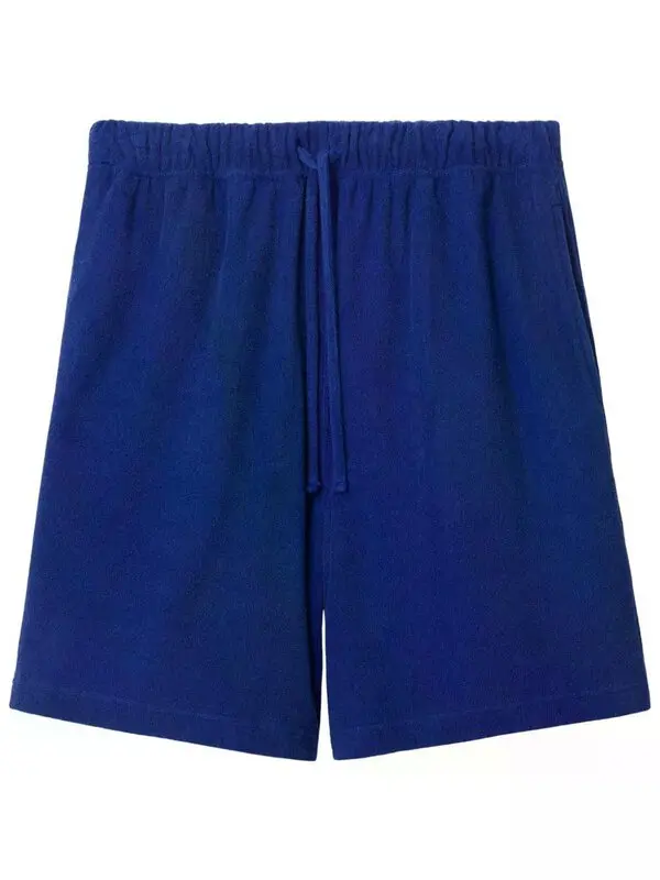 Burberry Equestrian Knight Motif Towelled Shorts - Blue