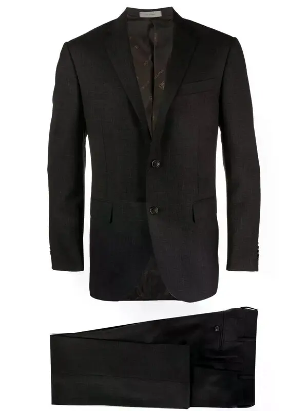 Corneliani Single-breasted Virgin Wool Suit - Brown