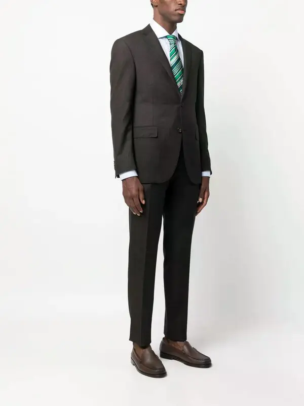Corneliani Single-breasted Virgin Wool Suit - Brown