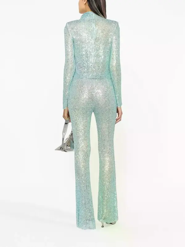 SELF-PORTRAIT Sequin-embellished Mesh Trousers