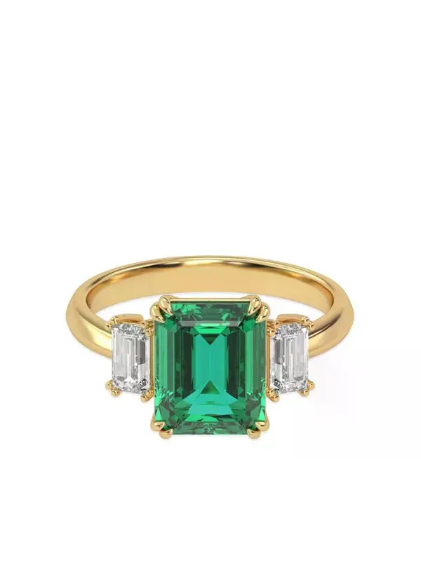 VEYNOU 14kt Recycled Yellow Emerald And Diamond Ring - Gold