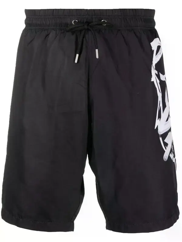 PLEIN SPORT Logo-print Swimming Trunks - Black