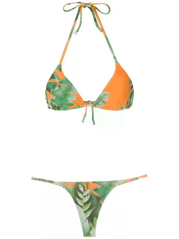 AMIR SLAMA Mata Atlântica Triangle Bikini Set - Orange