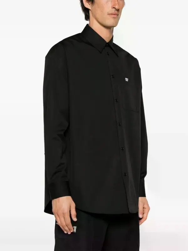 Off-White Logo-embroidered Cotton Shirt