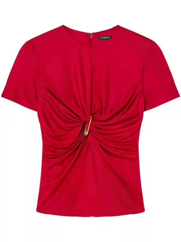 Versace Safety Pin Gathered Top
