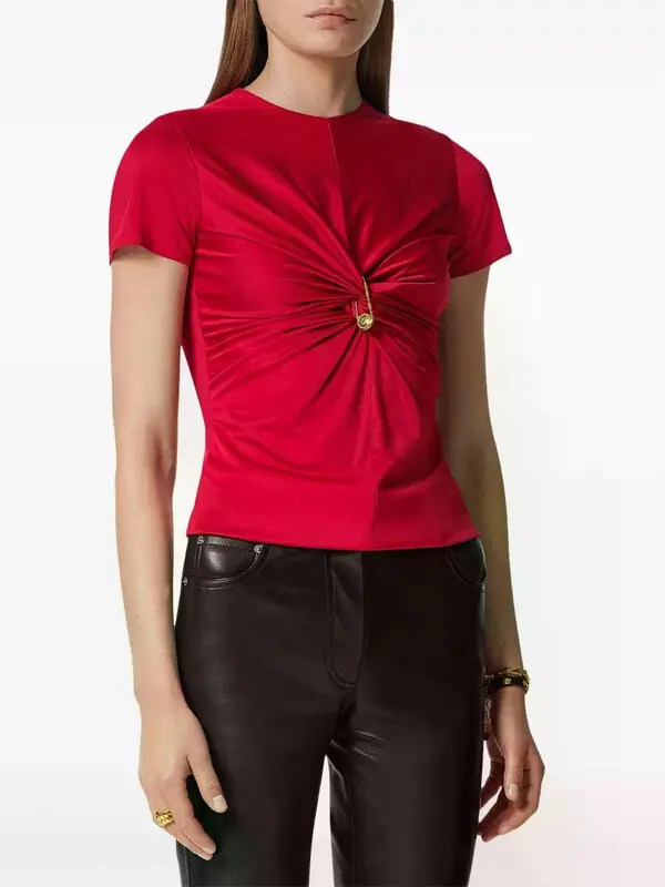 Versace Safety Pin Gathered Top