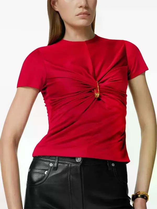 Versace Safety Pin Gathered Top