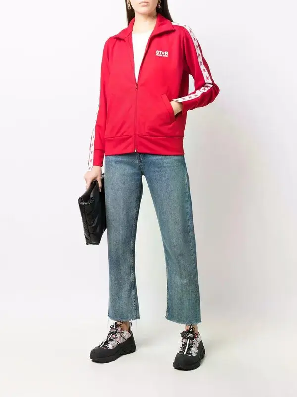 GOLDEN GOOSE Star-print Two-tone Bomber Jacket - Red