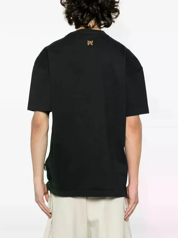 Palm Angels Burning Monogram-print T-shirt - Black