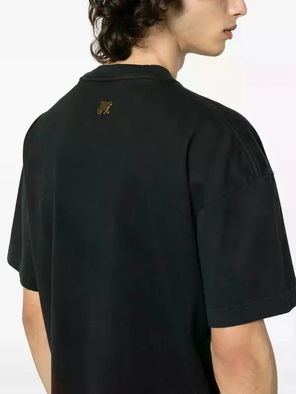 Palm Angels Burning Monogram-print T-shirt - Black
