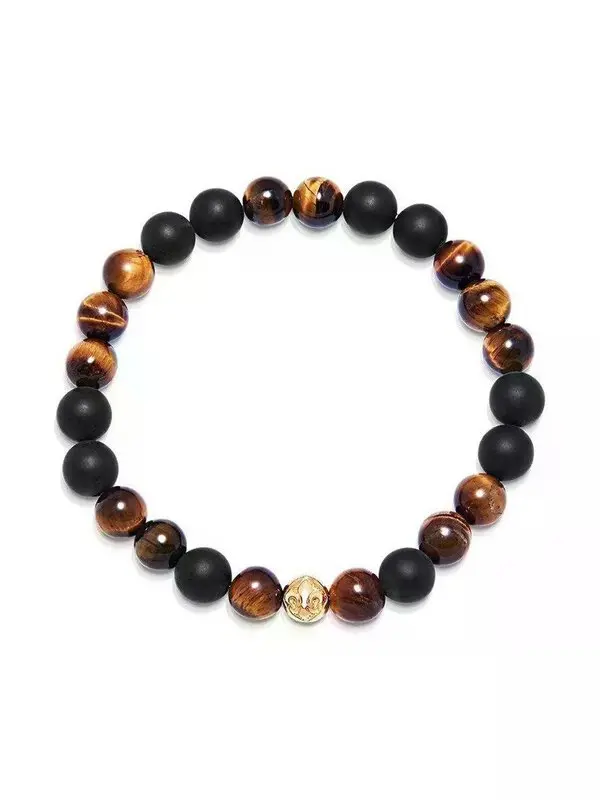 NIALAYA JEWELRY Tiger Eye And Onyx Beaded Bracelet - Brown