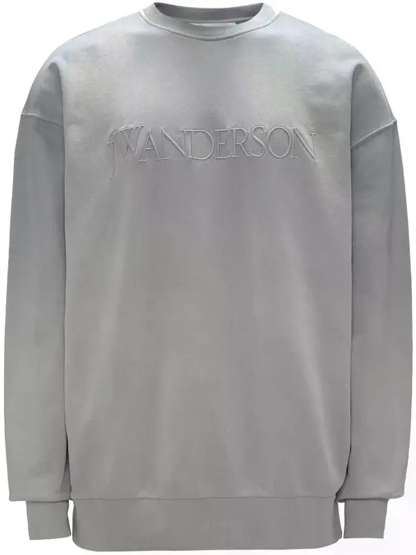 JW Anderson Logo-embroidered Gradient-effect Sweatshirt - Grey