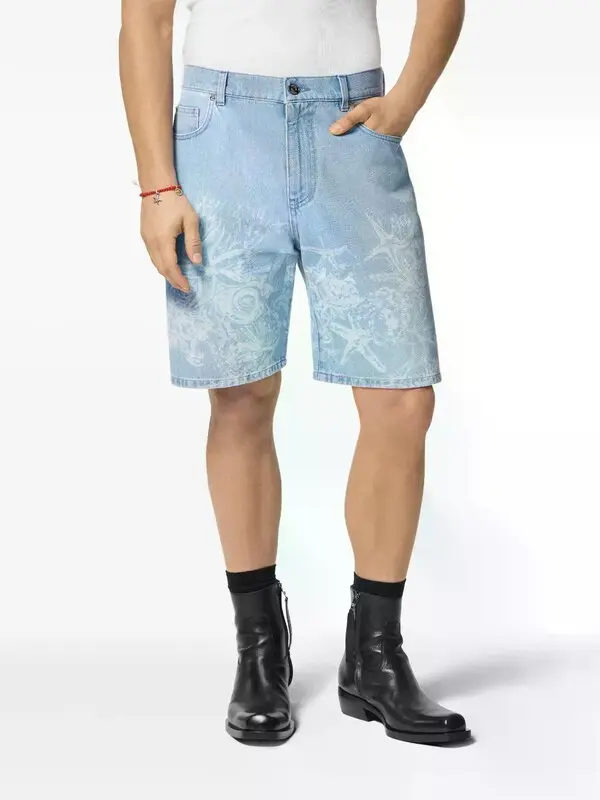 Versace Barocco Sea Denim Shorts
