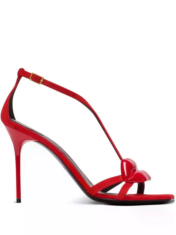 Balmain Suede Lip Detail Stiletto Sandals