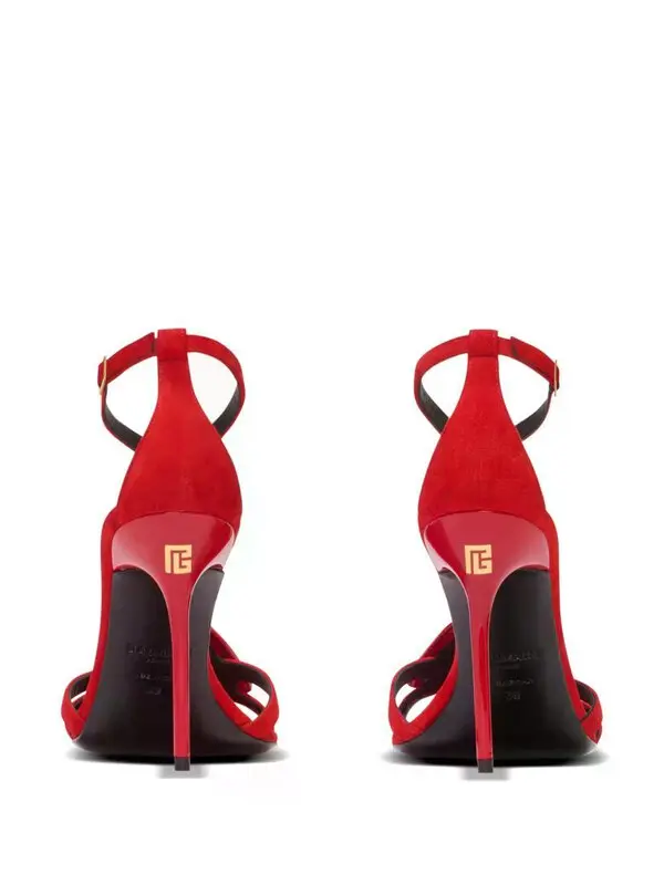 Balmain Suede Lip Detail Stiletto Sandals