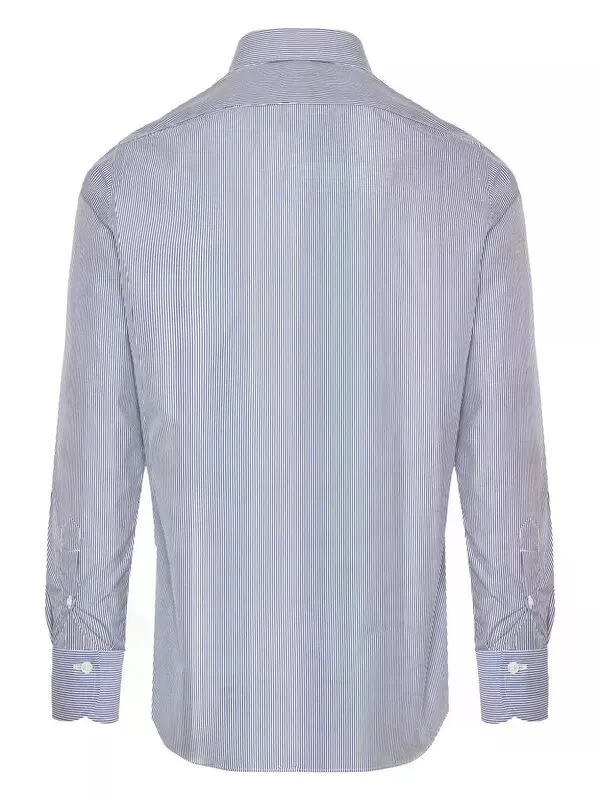 FINAMORE 1925 Spread Collar Striped Shirt