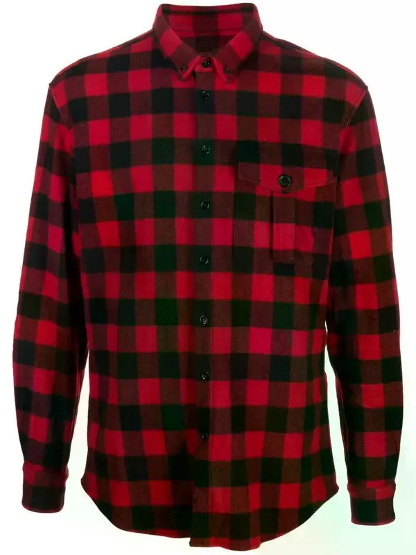 Dsquared2 Check-pattern Wool-blend Shirt - Black