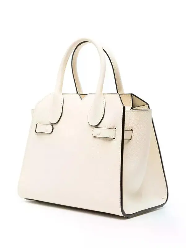 VALEXTRA Mini Milano Leather Tote Bag - White