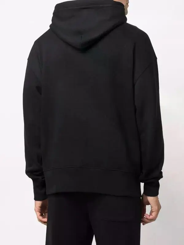 MSGM Long-sleeved Logo Print Hoodie - Black