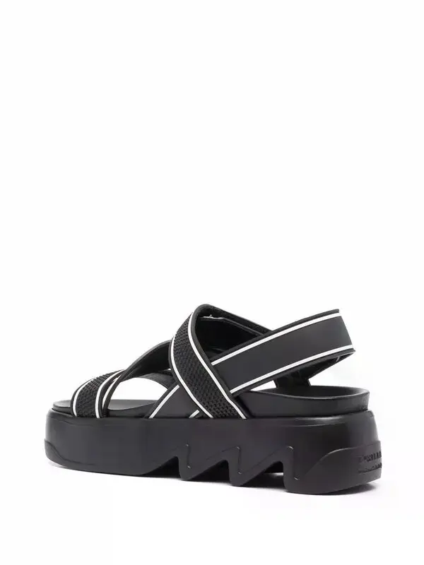 LE SILLA Cross-strap Platform Sandals - Black