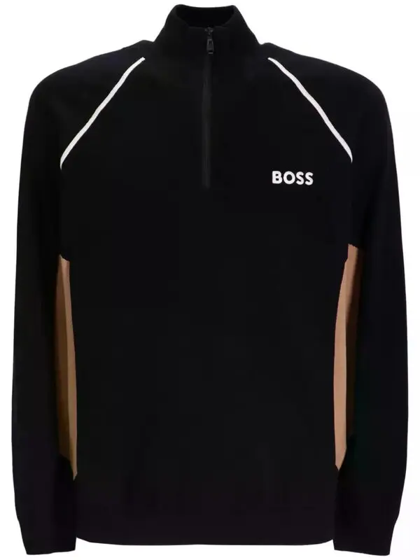 BOSS Logo-embroidered Color-block Sweater