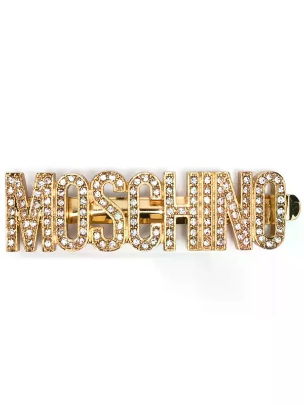 Moschino Logo-plaque Embellished Hair Clip - Gold