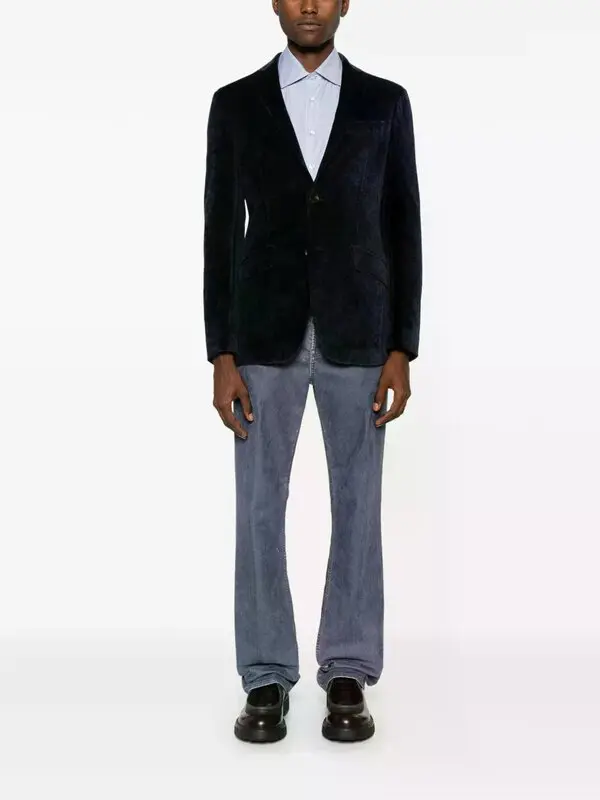 Etro Paisley-print Velvet Blazer - Blue