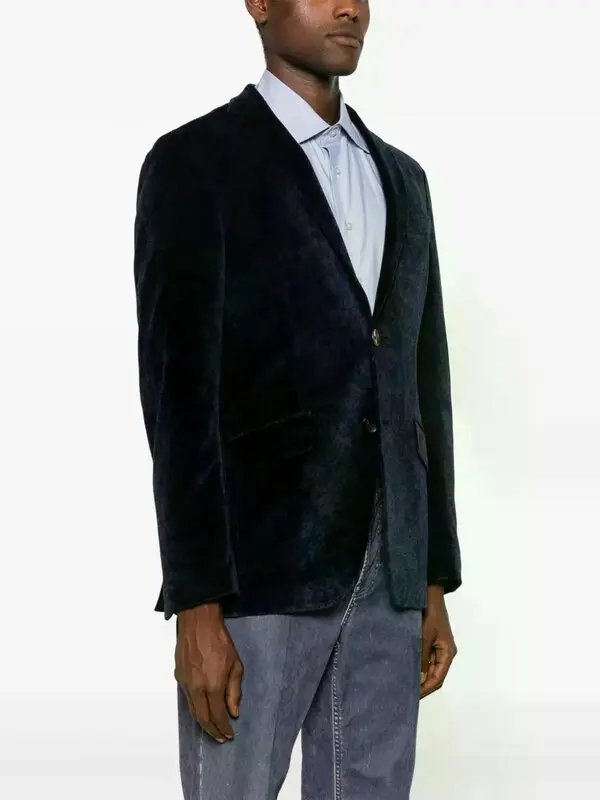 Etro Paisley-print Velvet Blazer - Blue