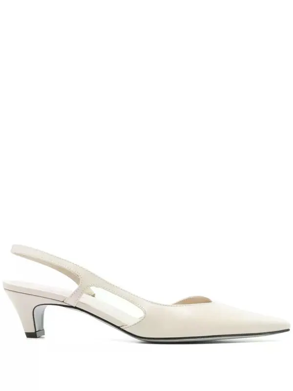 Roberto Festa Brushed-leather Slingback Pumps - Neutrals