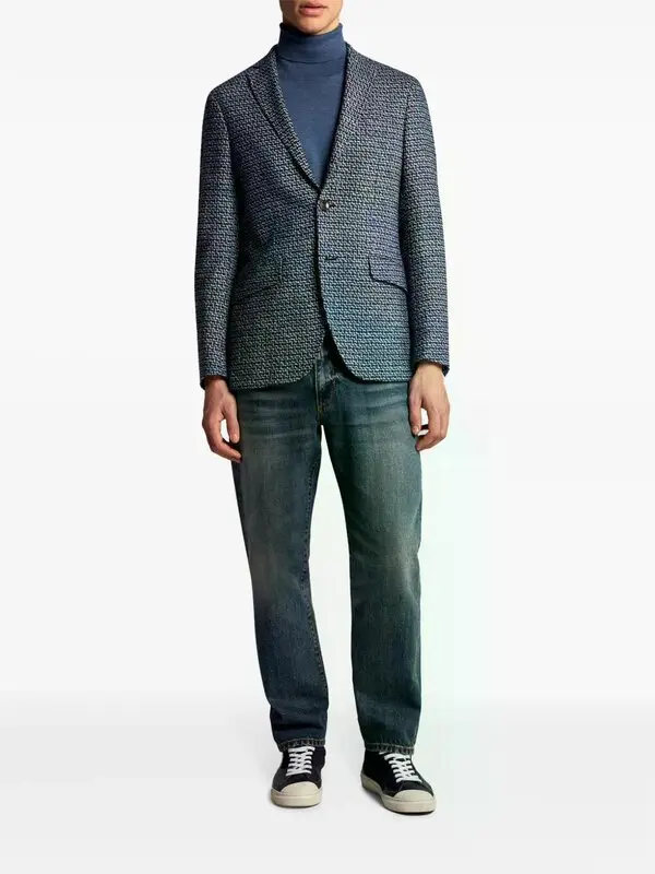 Etro Single-breasted Wool Blazer - Blue