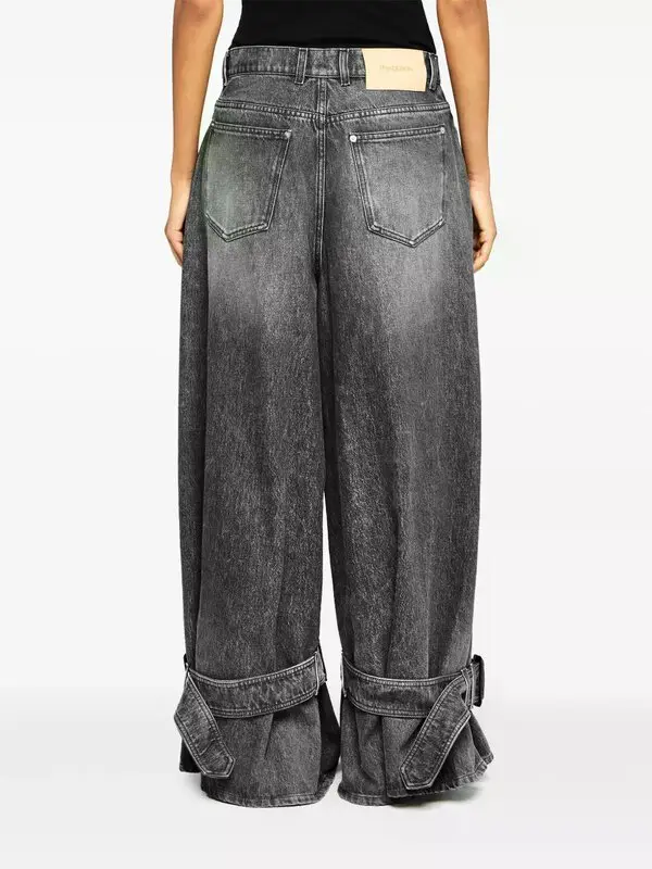 JW Anderson Buckled Wide Leg Jeans - Grey