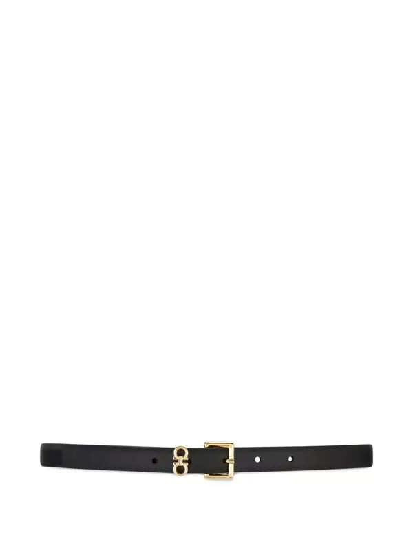 FERRAGAMO Gancini Leather Belt - Black